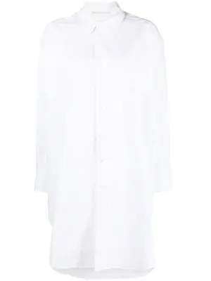 Palm Angels Rhinestone Logo Shirt Dress - White