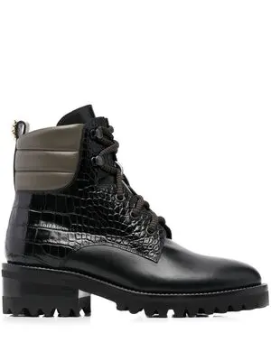 FABRIZIO VITI Croco-embossed Panel Boots