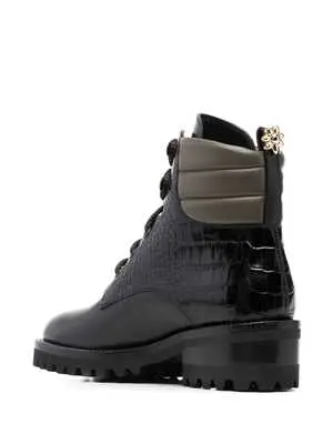 FABRIZIO VITI Croco-embossed Panel Boots
