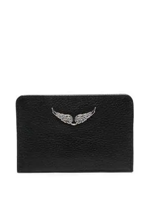 Zadig&Voltaire Wing-charm Leather Cardholder - Black
