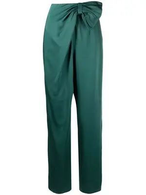 Alberta Ferretti Bow Detail Trousers - Green