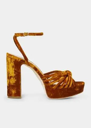 LOEFFLER RANDALL Knot Ankle-Strap Platform Sandals - Tea Rose