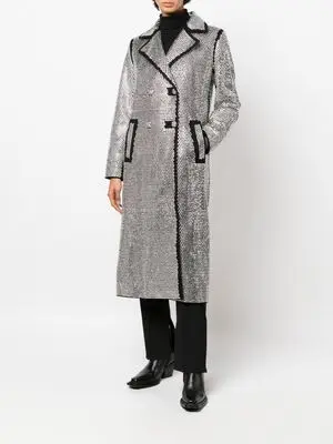 Philipp Plein Crystal-embellished Long Coat