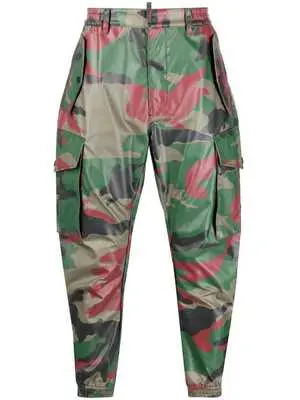 Dsquared2 Camouflage-print Tapered Cargo Trousers - Green