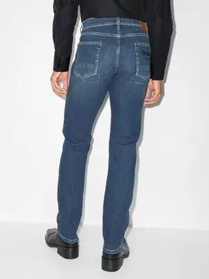Alexander McQueen Embroidered Logo Straight-leg Jeans - Blue
