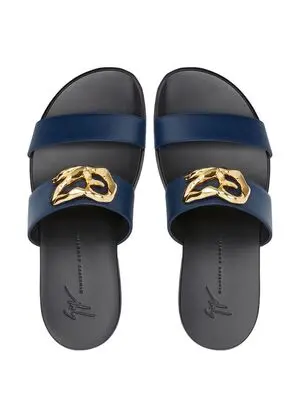 GIUSEPPE ZANOTTI Gregorie Logo-plaque Sandals - Blue