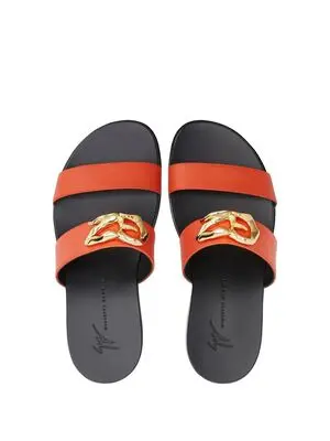 GIUSEPPE ZANOTTI Gregorie Logo-plaque Sandals - Orange