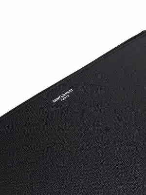 Saint Laurent Paris Zipped Tablet Holder - Black