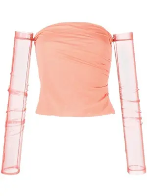 Helmut Lang Sheer Off-the-shoulder Top