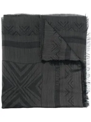 Alberta Ferretti Geometric-print Knitted Scarf - Black