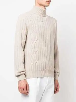 Corneliani Cable-knit Roll-neck Jumper - Neutrals