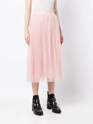 Red Valentino Pleated Tulle Mid-length Skirt - Pink