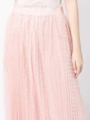 Red Valentino Pleated Tulle Mid-length Skirt - Pink