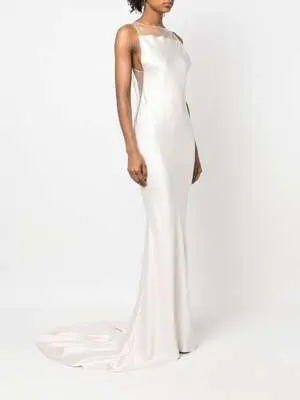 MAISON MARGIELA Satin Fishtail Gown - Neutrals