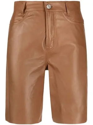 FRAME High-waisted Leather Shorts