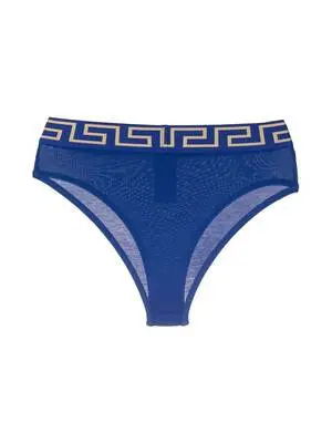 Versace Greca Border High-waisted Briefs - Blue