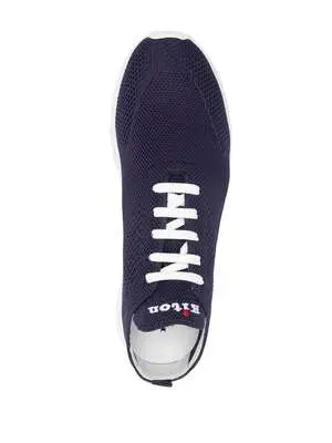 Kiton Knit Lace-up Sneakers - Blue