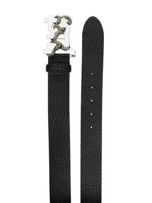 Just Cavalli Snakeskin-effect Logo-lettering Belt