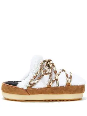 Moon Boot Shearling Mule Slippers - Brown