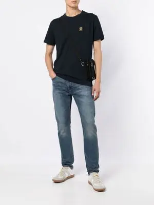 Belstaff Logo-patch Crew Neck T-shirt - Blue