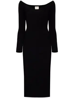 Khaite The Pia Ribbed-knit Midi Dress
