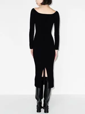 Khaite The Pia Ribbed-knit Midi Dress