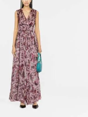 Alberta Ferretti All-over Graphic-print Gown