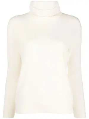 Brunello Cucinelli Roll-neck Cashmere Jumper - White