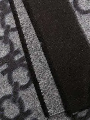 FERRAGAMO Gancini Jacquard Scarf - Grey