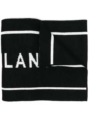 Moschino Logo-intarsia Scarf - Black