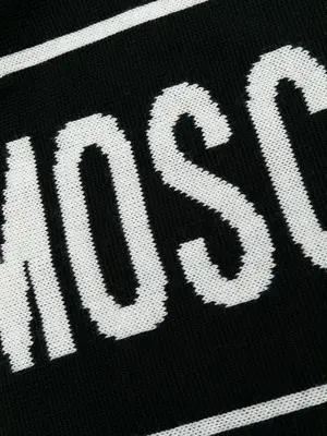 Moschino Logo-intarsia Scarf - Black