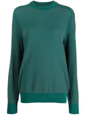 BOSS Textured Round-neck Jumper - Green