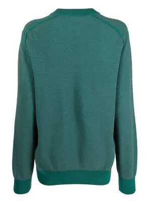 BOSS Textured Round-neck Jumper - Green