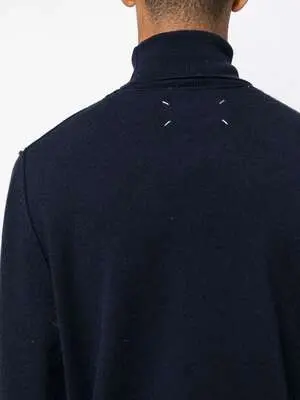 MAISON MARGIELA High-neck Jumper - Blue