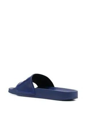Palm Angels Logo-print Slides - Blue