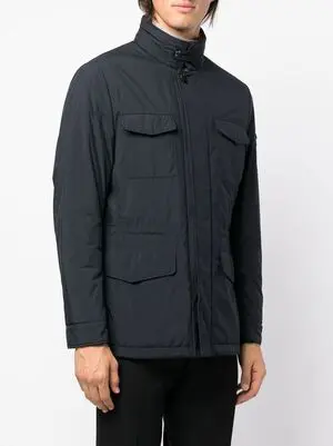 MOORER Button-fastening Long-sleeve Jacket - Blue