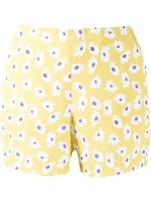 BAMBAH Daisy-print Above-knee Shorts - Yellow