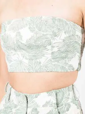 BAMBAH Palm Leaf-print Bustier Top