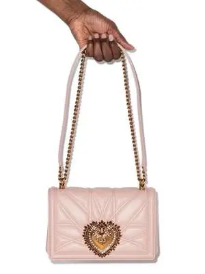 Dolce & Gabbana Medium Devotion Quilted Shoulder Bag - Pink
