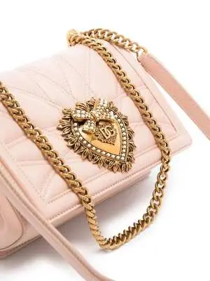 Dolce & Gabbana Medium Devotion Quilted Shoulder Bag - Pink