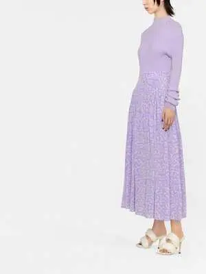 Stella McCartney Pleated Silk Midi Skirt