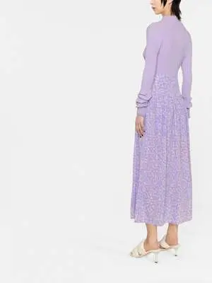 Stella McCartney Pleated Silk Midi Skirt