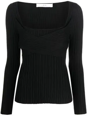 IRO PARIS Wrap-design Ribbed Top