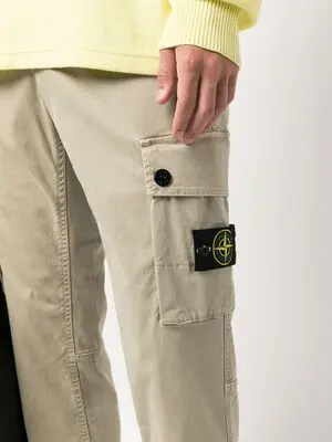 Stone Island Compass-patch Cargo Trousers - Neutrals