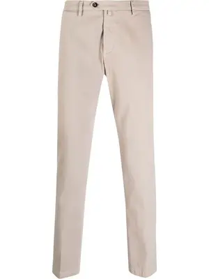 BRIGLIA 1949 Beige Cotton Stretch-cotton Chinos - Neutrals