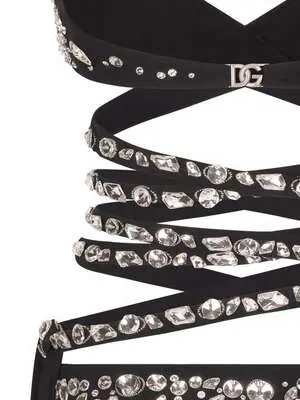 Dolce & Gabbana Rhinestone-embellished Crossover Bikini