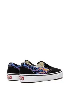 VANS Classic Slip-on Electric Flames Sneakers - Black