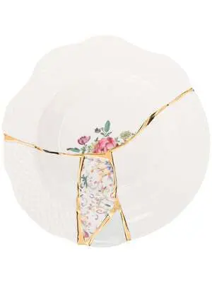 SELETTI Kintsugi Dessert Plate - White