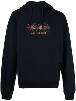 Martine Rose Logo-embroidered Drawstring Hoodie