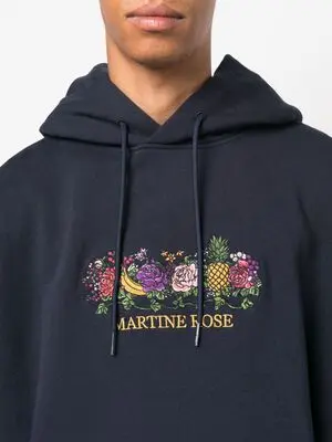 Martine Rose Logo-embroidered Drawstring Hoodie